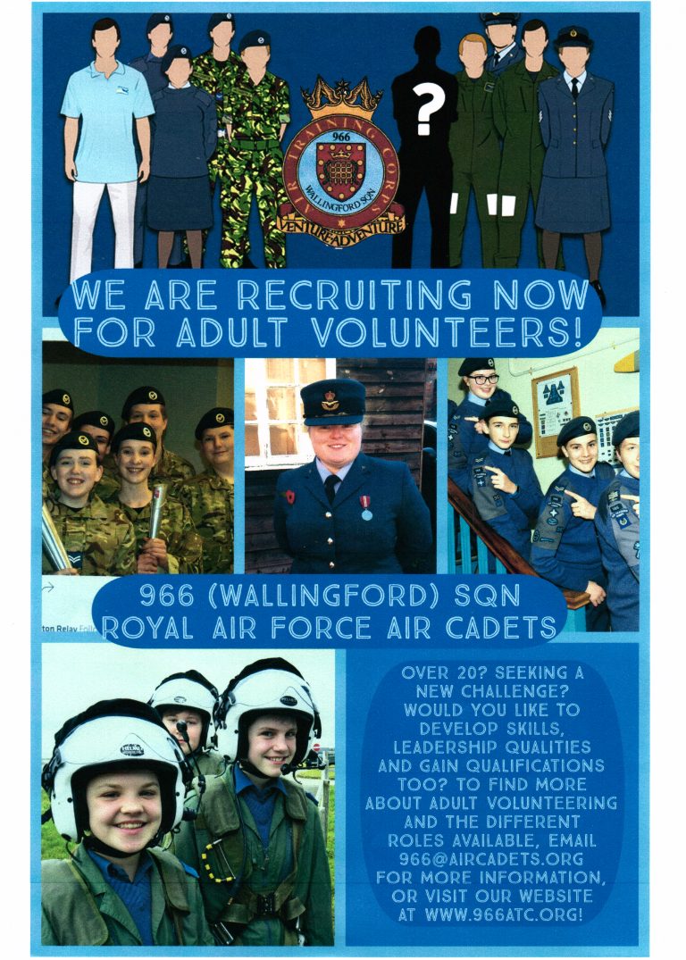 966 (Wallingford) Sqn Air Cadets – Adult Volunteer Recruitment – Nettlebed